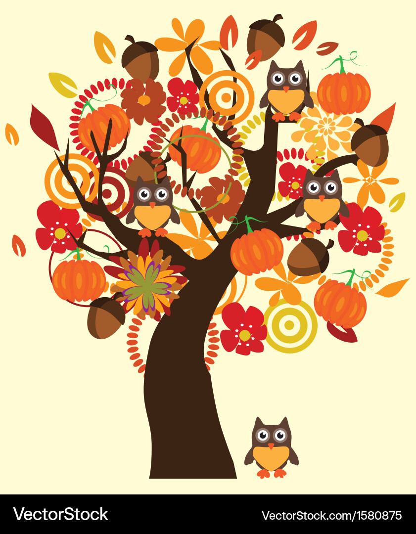Fall tree Royalty Free Vector Image - VectorStock