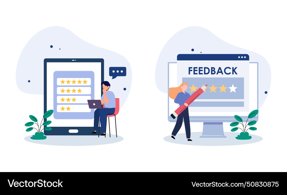 Feedback and review concept Royalty Free Vector Image