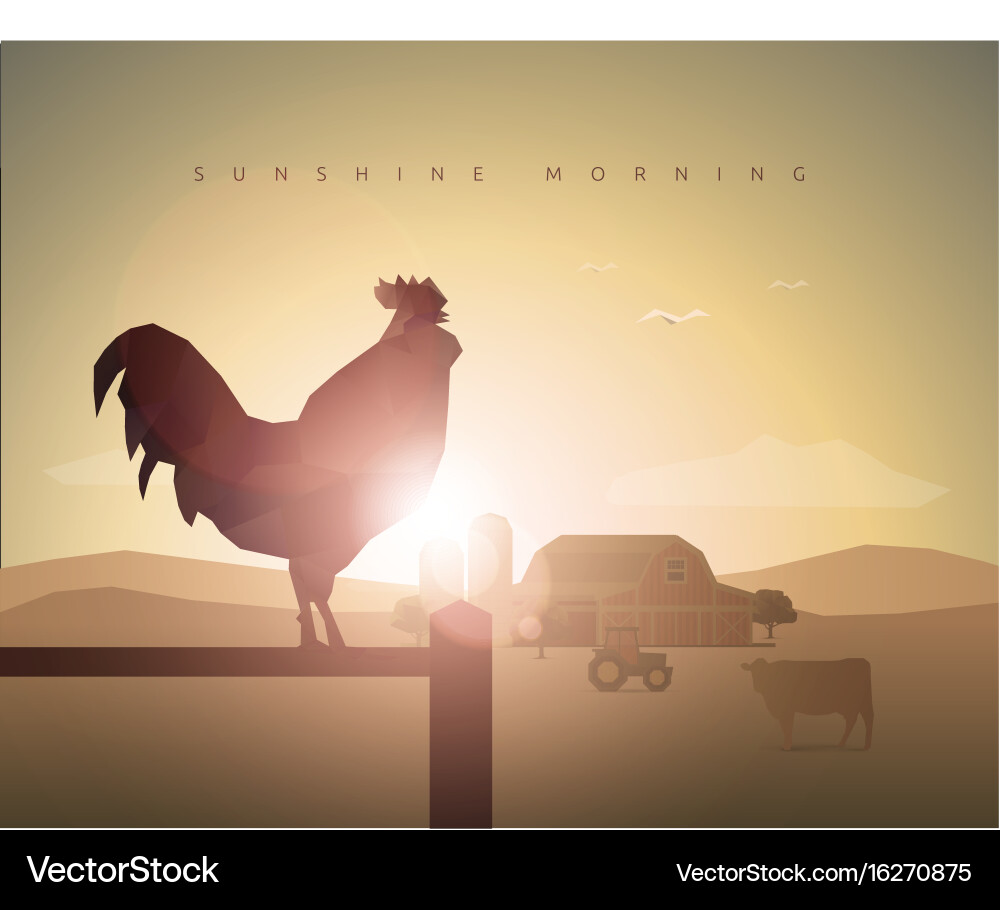 Good morning rooster Royalty Free Vector Image