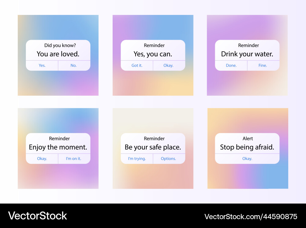 Gradient reminder template design Royalty Free Vector Image