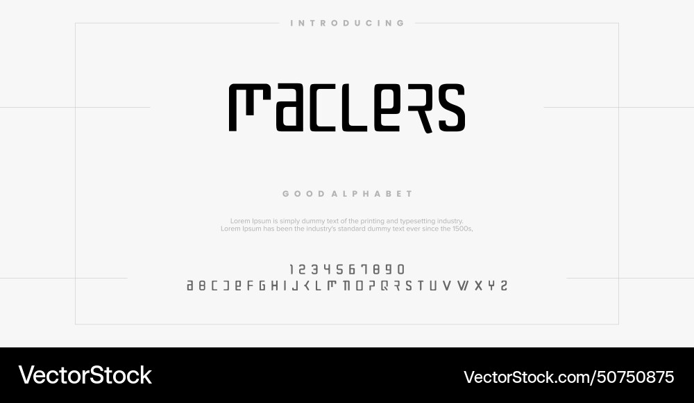 Modern abstract digital alphabet font minimal Vector Image