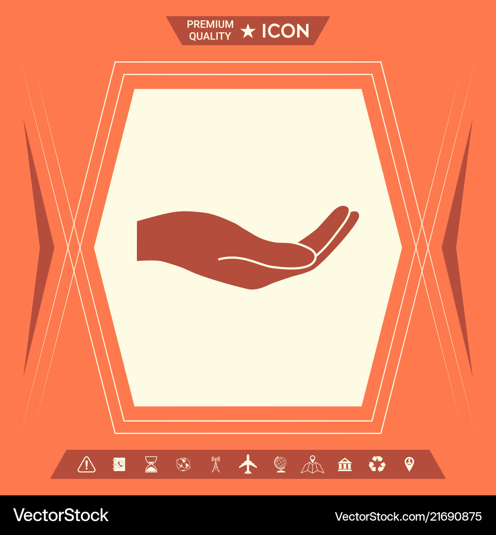 Open hand icon Royalty Free Vector Image - VectorStock