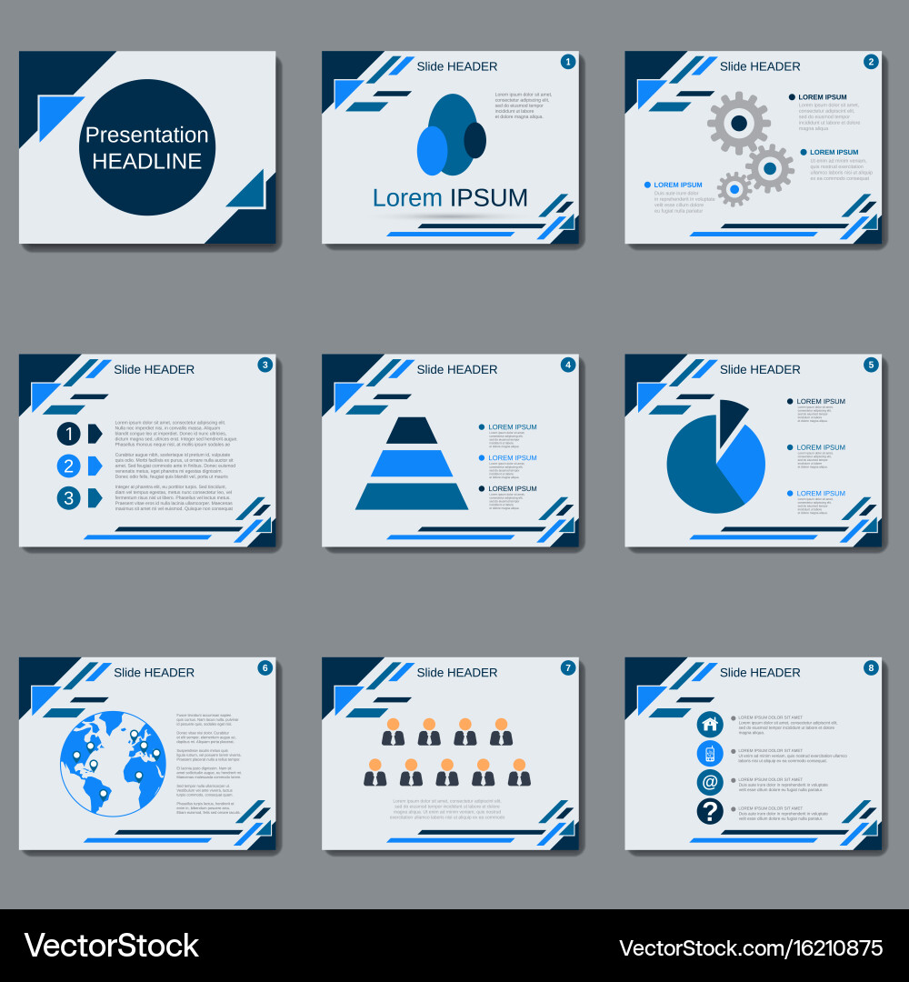 Professional business presentation template Vector Image