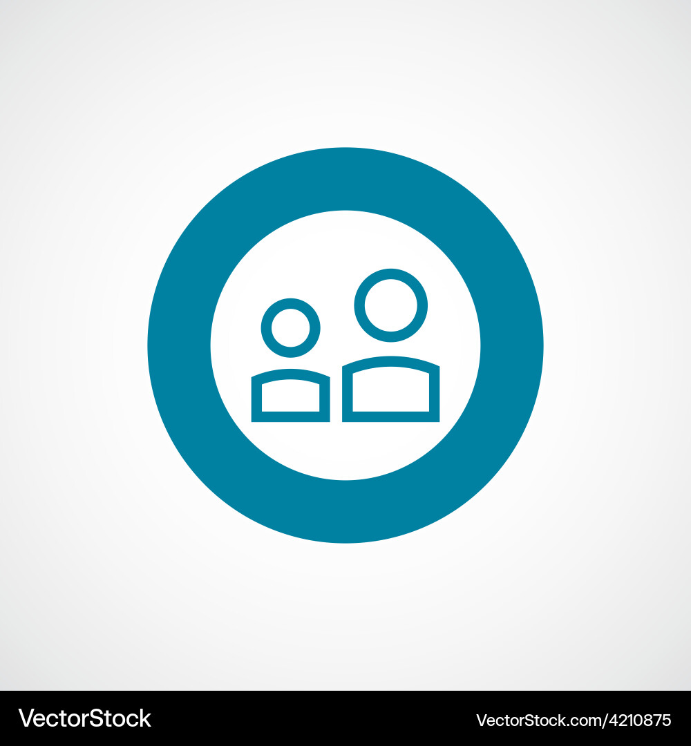 Team icon bold blue circle border Royalty Free Vector Image
