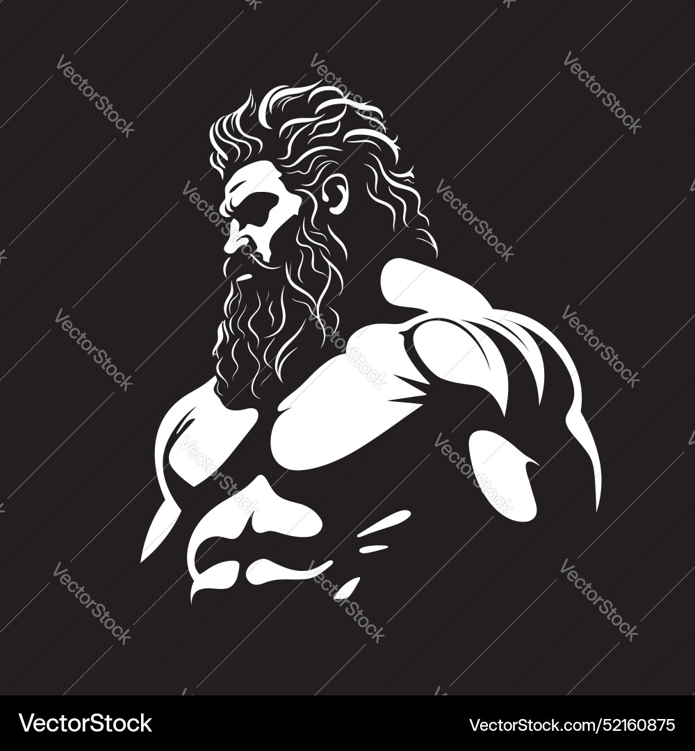 Zeus sculpt logo design with thunder god olympus Vector Image