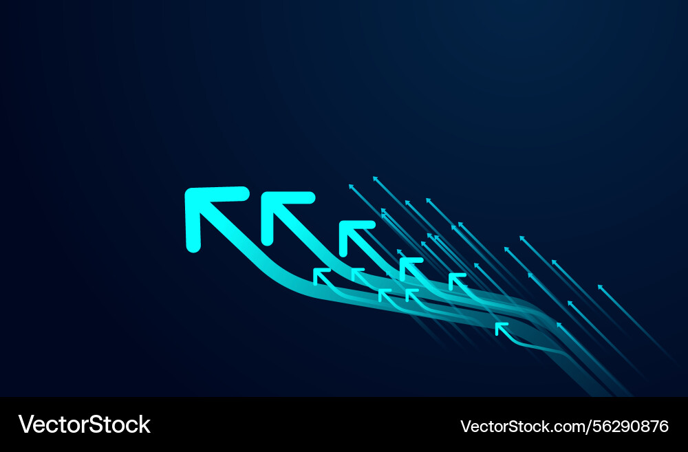 A groups of modern growing up arrows in blue Vector Image
