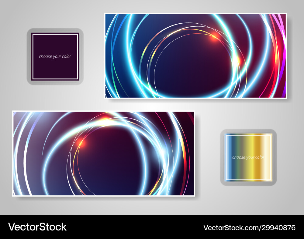 Abstract various colorful header set collection Vector Image
