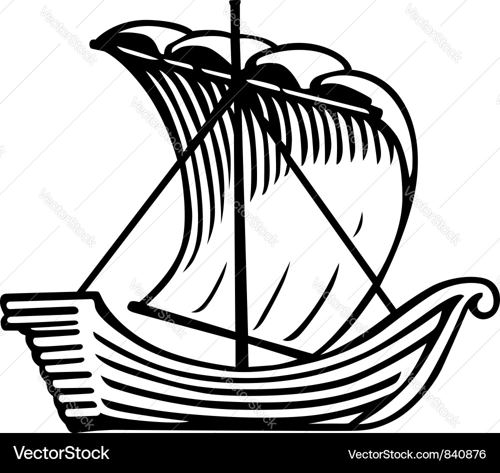Ancient ship Royalty Free Vector Image - VectorStock