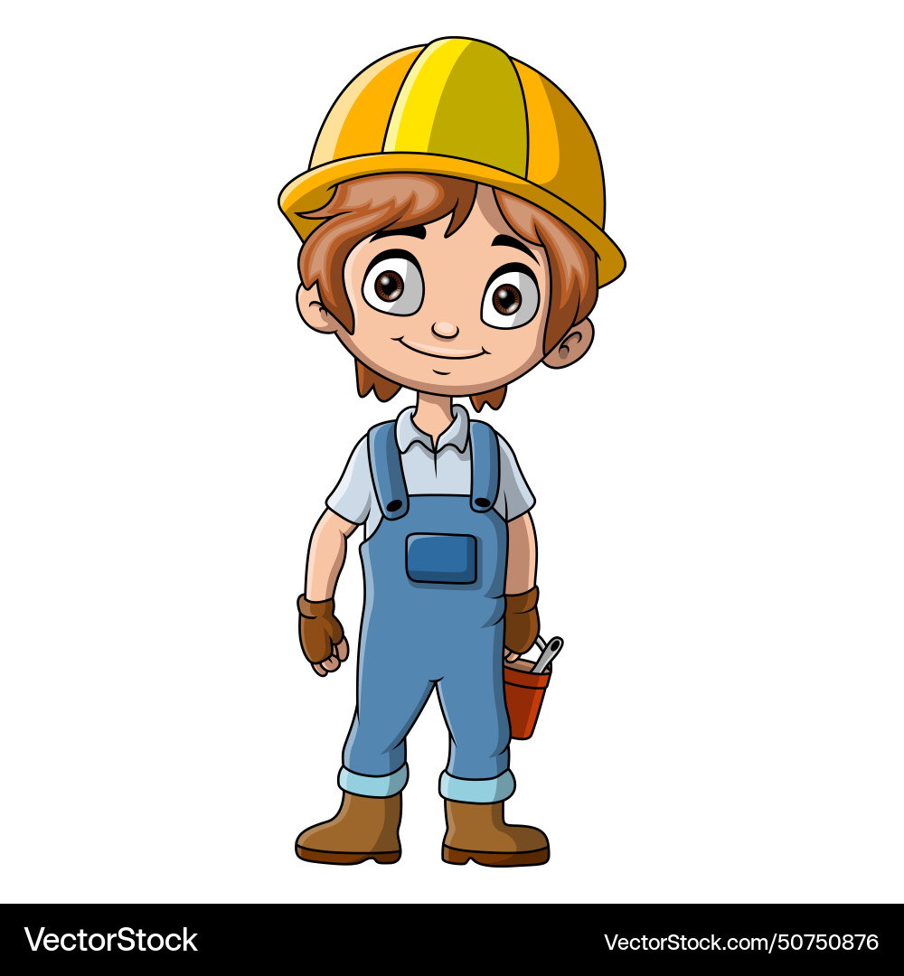 Boy cartoon wearing costume engineering Royalty Free Vector