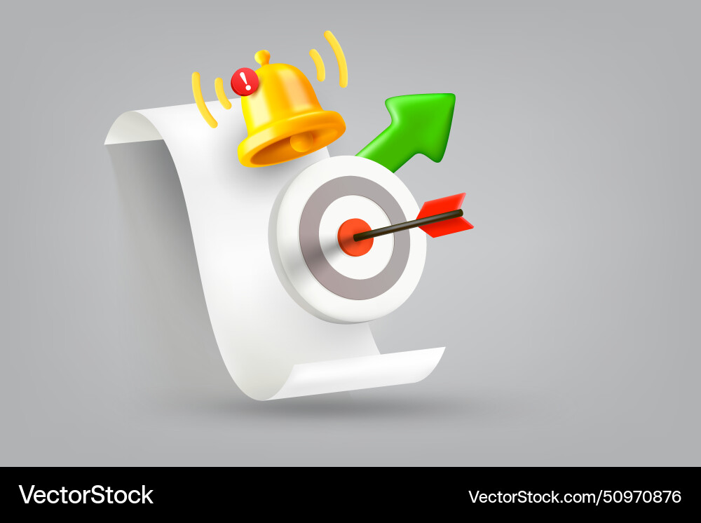 Business management concept with bell arrow Vector Image