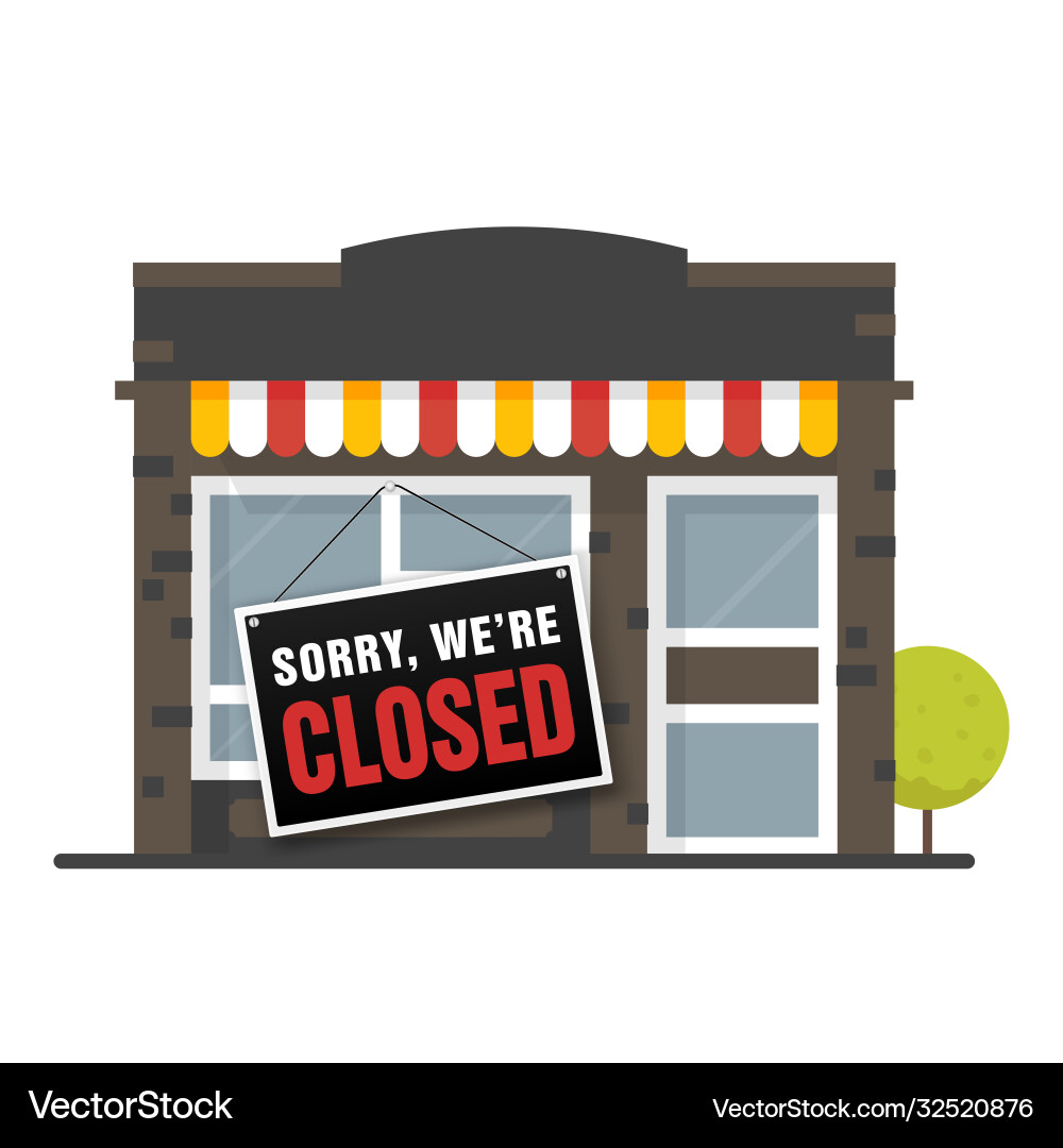Closed Shop Sign - Store Shut Down Royalty Free Vector Image