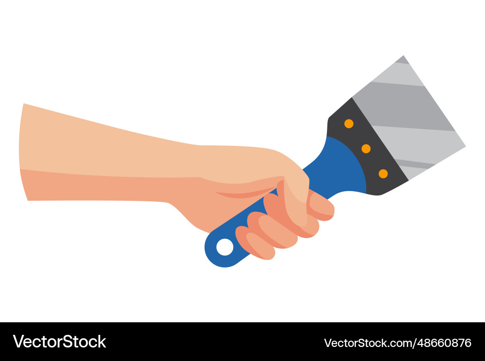 Construction tool in hand spatula repair Vector Image