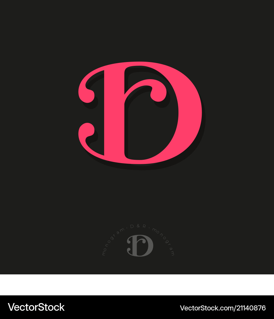 D r monogram combined letters beautiful classic Vector Image