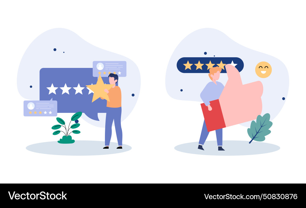 Feedback and review concept Royalty Free Vector Image