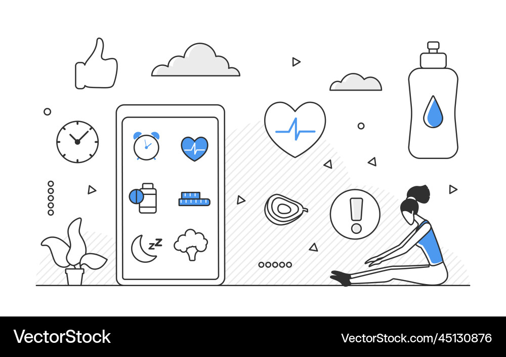 Fitness health application Royalty Free Vector Image