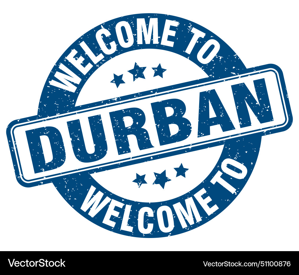 Welcome to durban stamp round sign Royalty Free Vector Image