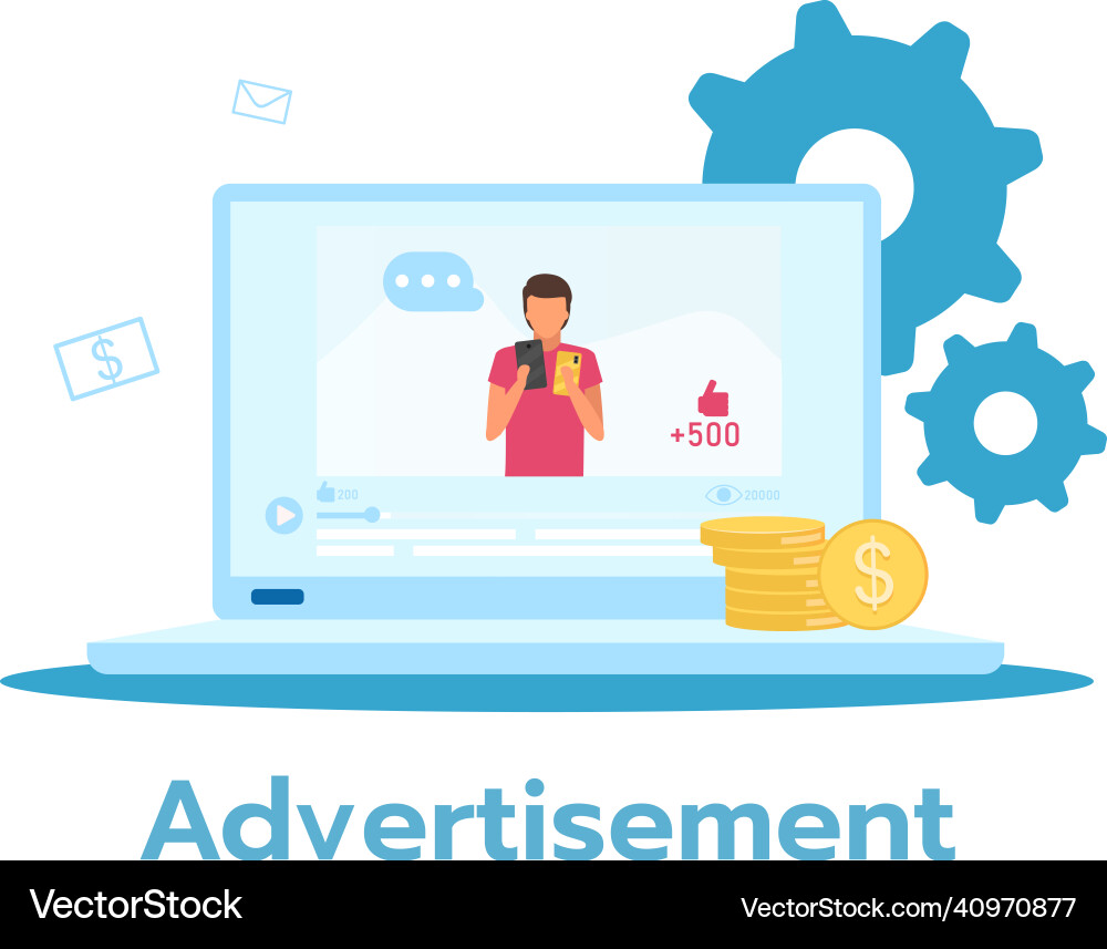 Advertisement flat marketing message product Vector Image