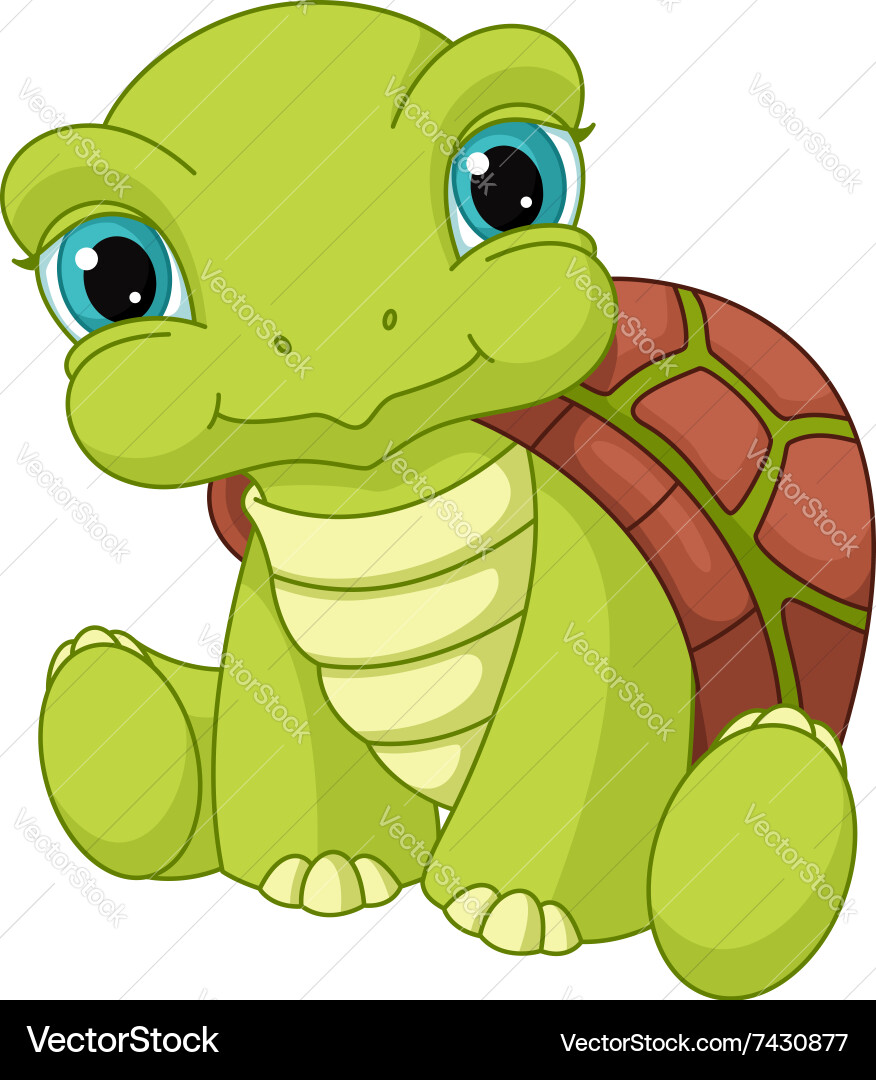 Baby turtle Royalty Free Vector Image - VectorStock
