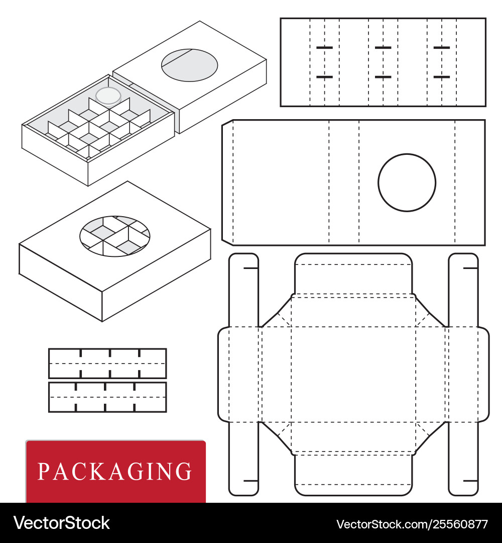 Bakery Box Packaging Template Royalty Free Vector Image