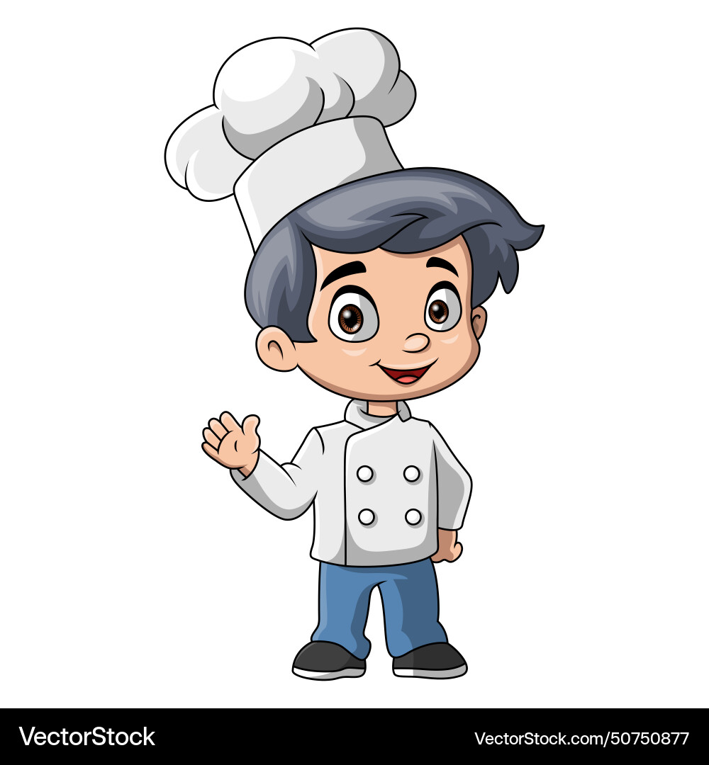 Boy cartoon wearing costume chef Royalty Free Vector Image