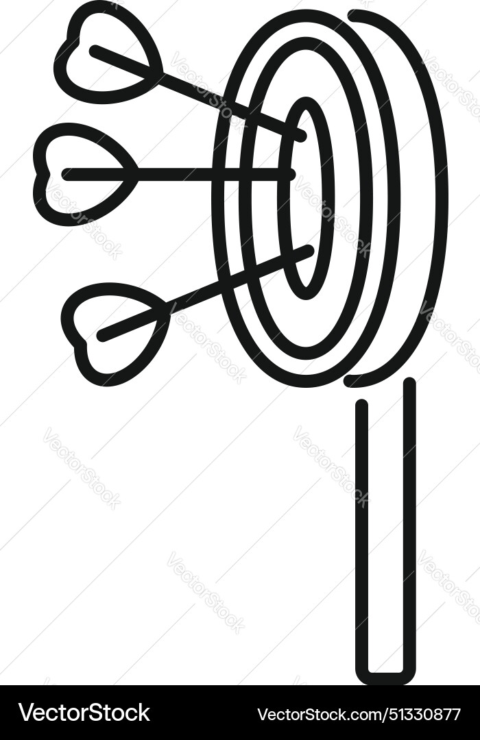 Bullseye target with arrows line icon Royalty Free Vector