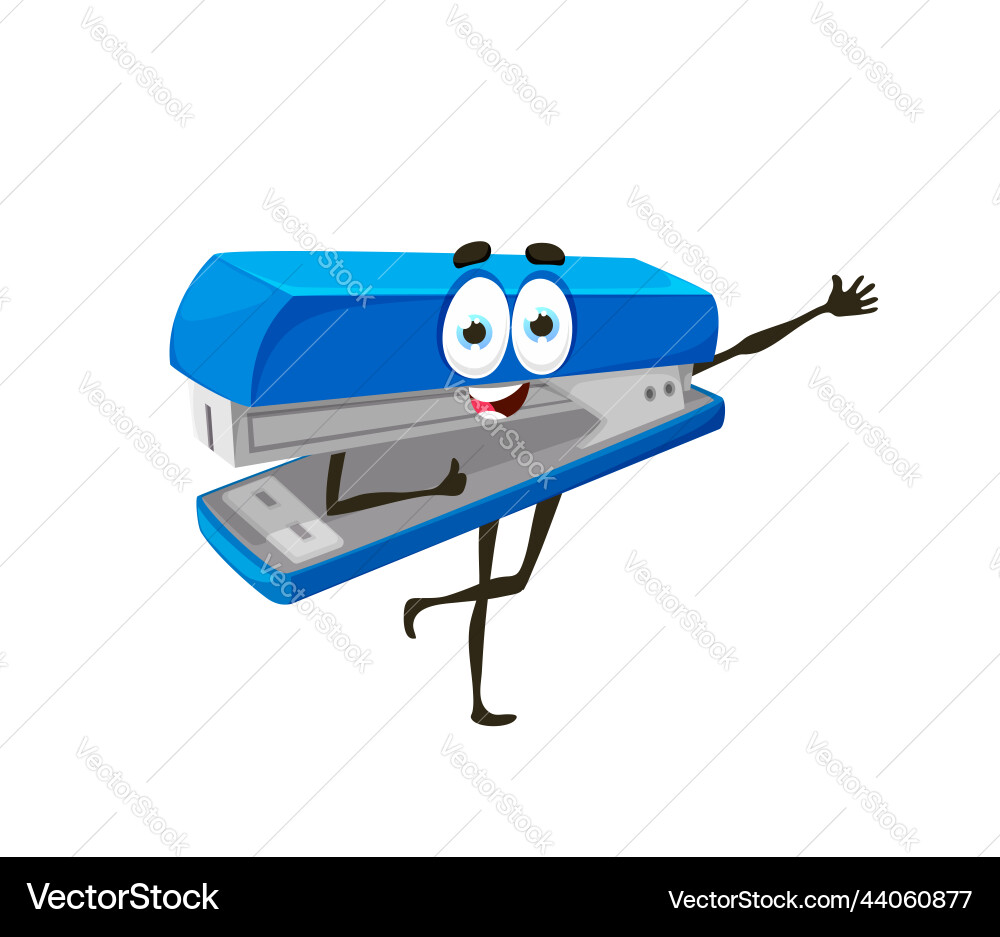 Cartoon cute school stapler character stationery Vector Image