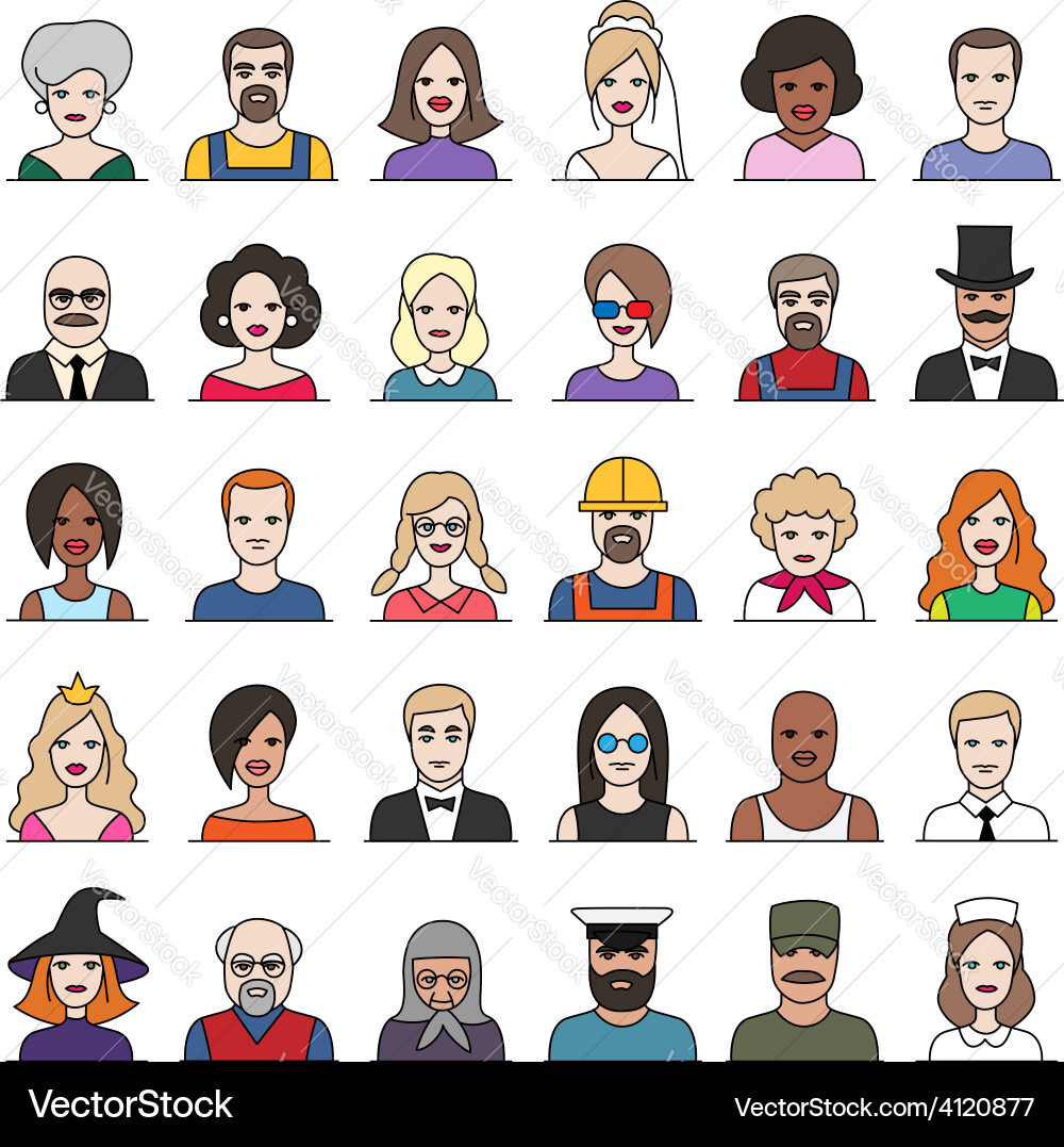 Characters part3 Royalty Free Vector Image - VectorStock
