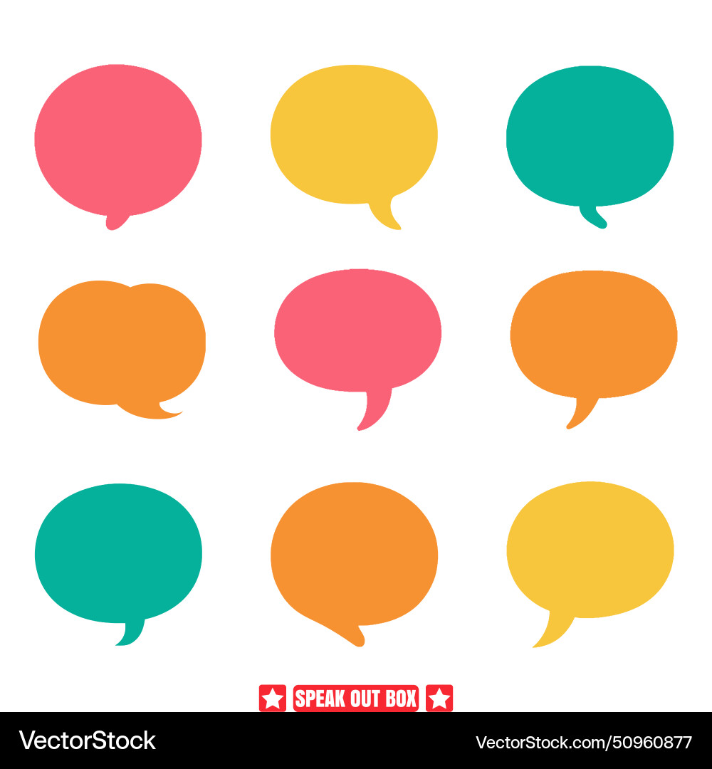 Conversational toolkit speak out box icons Vector Image