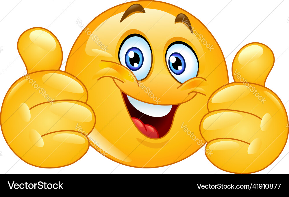 Double Thumbs Up Emoji Royalty Free Vector Image