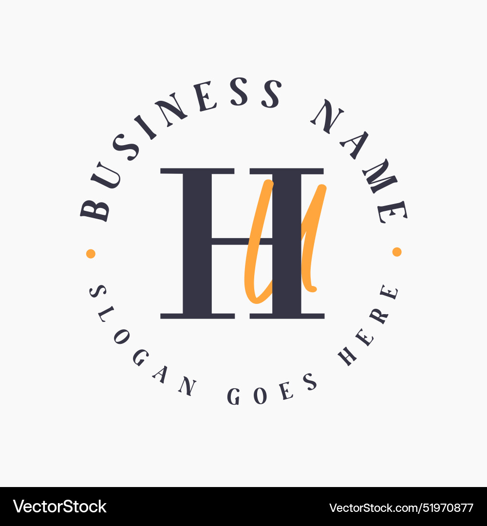 Elegant letter hu initials logo for corporate Vector Image
