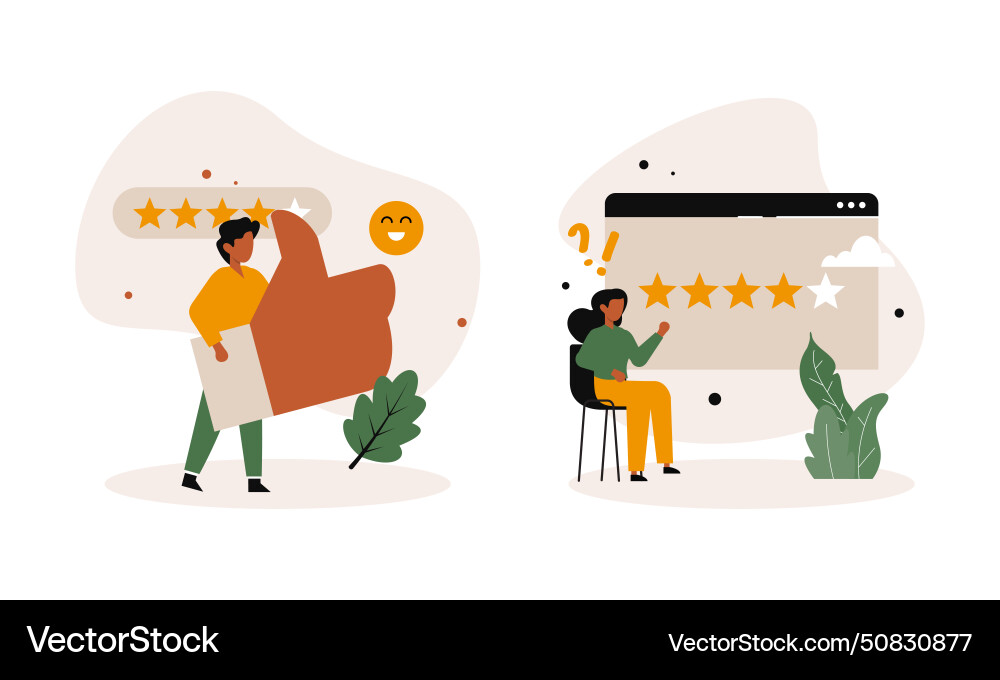 Feedback and review concept Royalty Free Vector Image