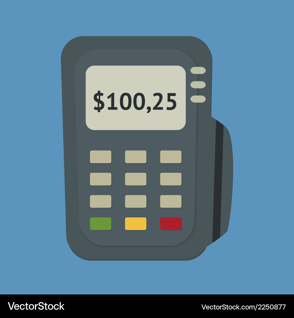 Flat pos-terminal Royalty Free Vector Image - VectorStock