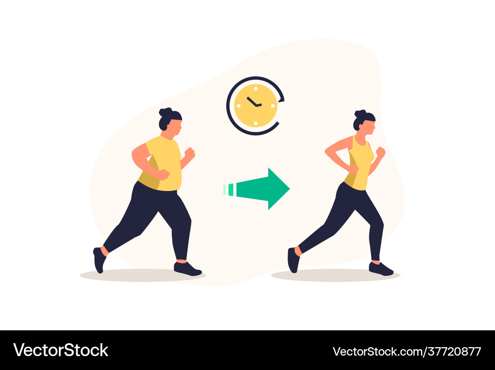 Flat women are getting thin Royalty Free Vector Image