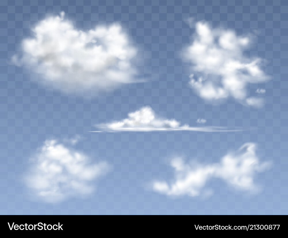 Set of realistic clouds Royalty Free Vector Image