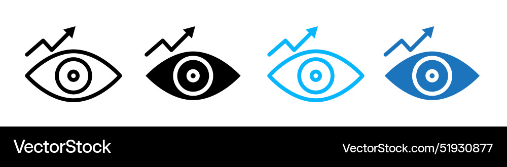 Strategic service vision with eye and up arrow Vector Image