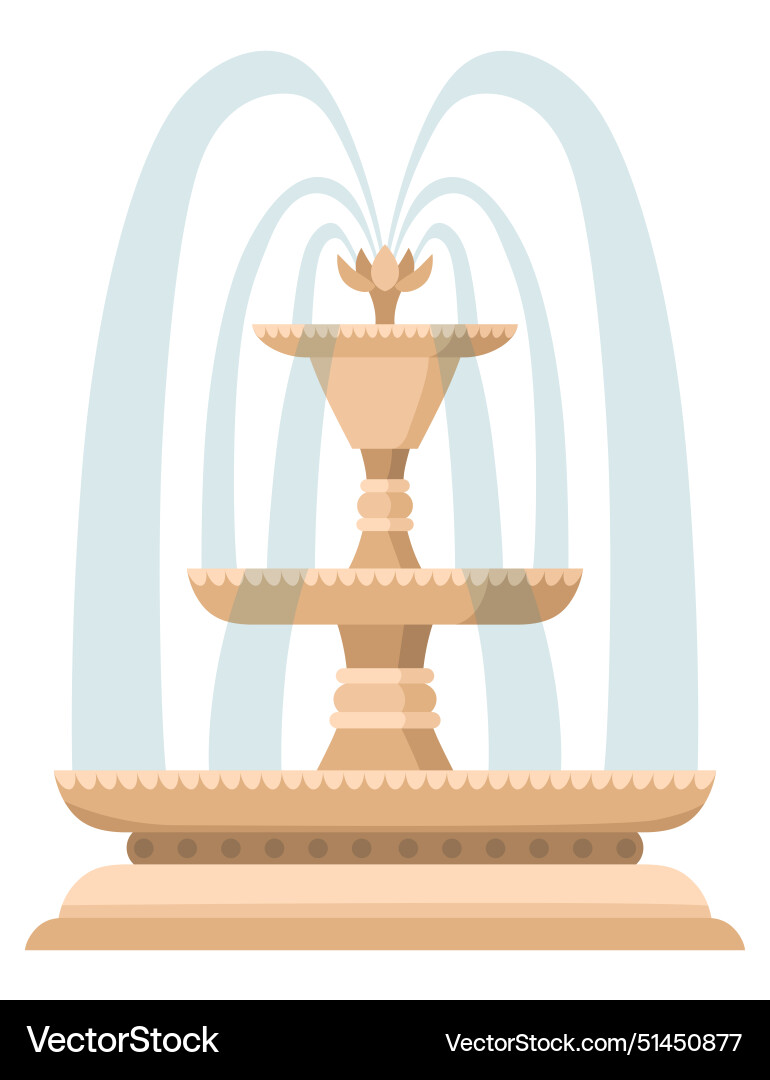 Water fountain and splash vintage Royalty Free Vector Image