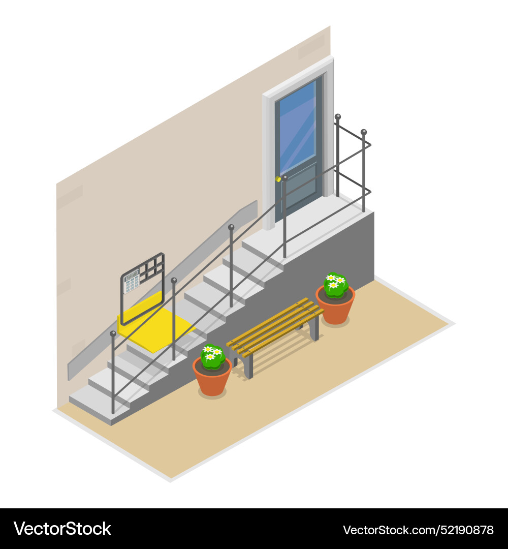 3d isometric flat of disabled Royalty Free Vector Image
