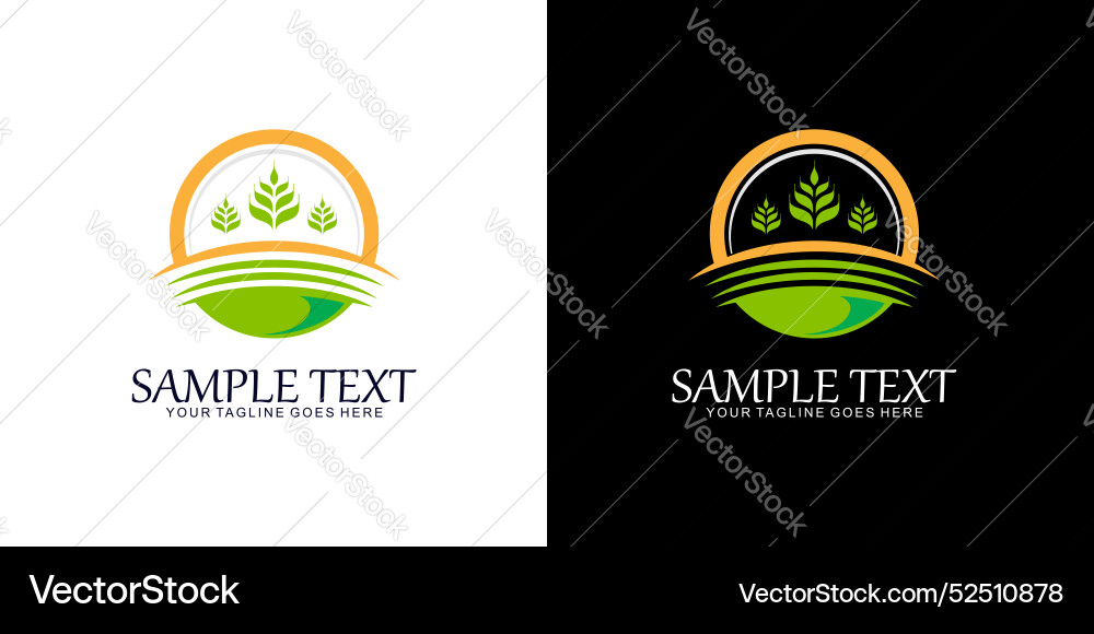 Agriculture logo rice field logo Royalty Free Vector Image