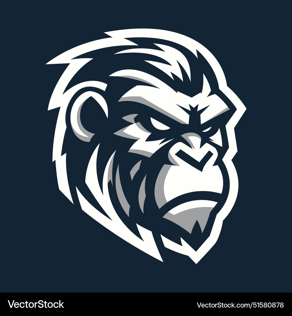 Ape head of geometric shapes and sharp lines Vector Image