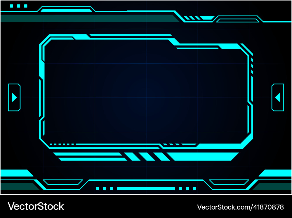 Blaue Rahmentechnologie futuristisch hud design Vektorbild
