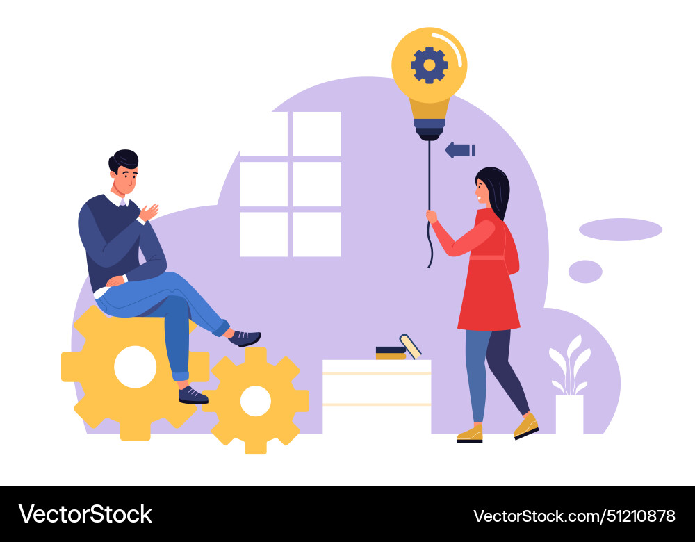 Business people generating new ideas brain storm Vector Image