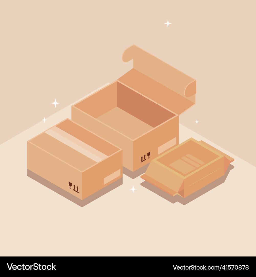 Containers carton and pack Royalty Free Vector Image