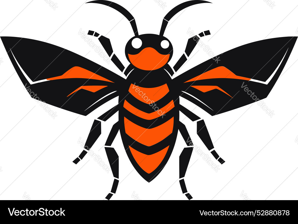 Desert hawk in black tarantula hawk art Royalty Free Vector
