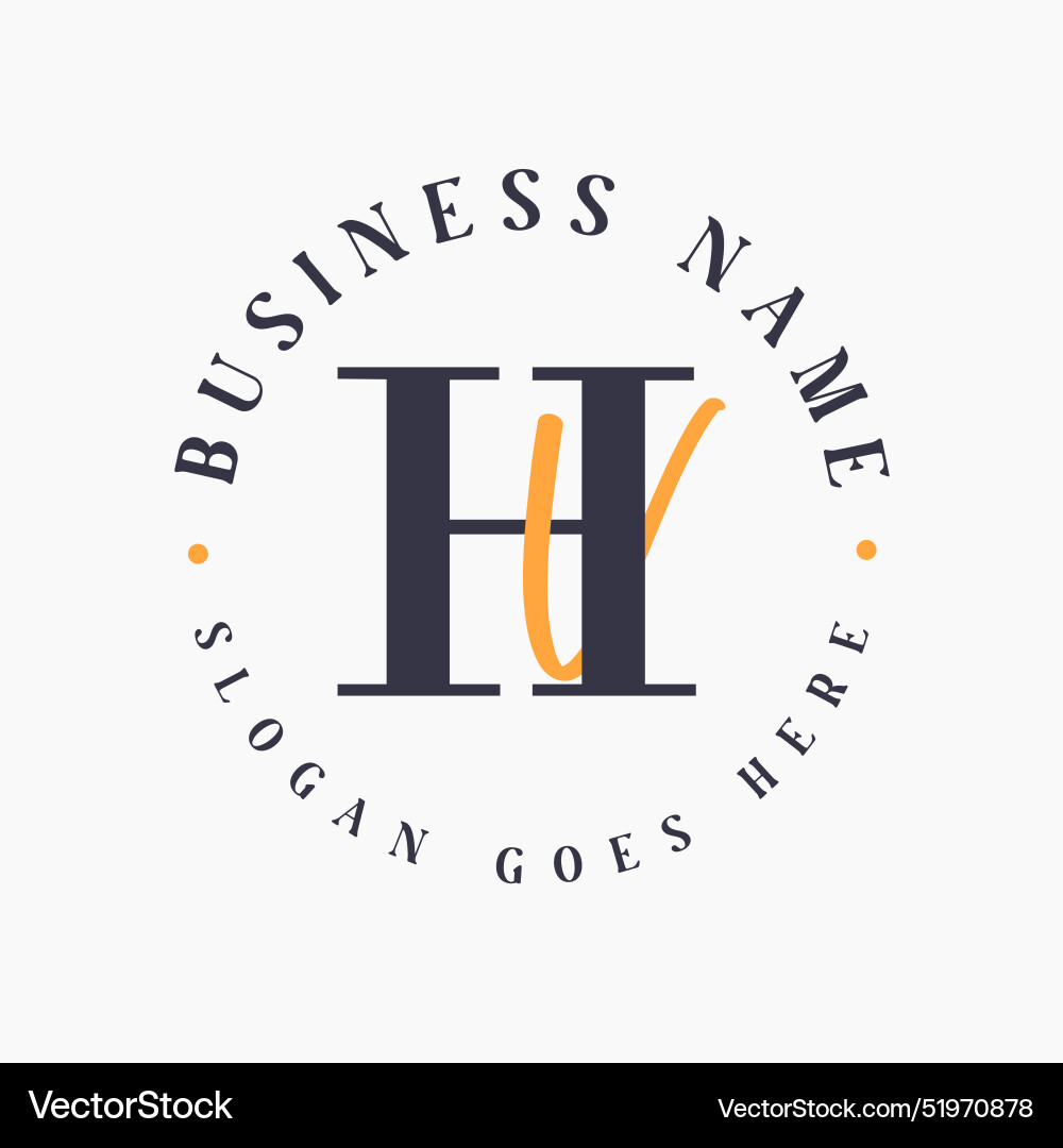 Elegant letter hv initials logo for corporate Vector Image