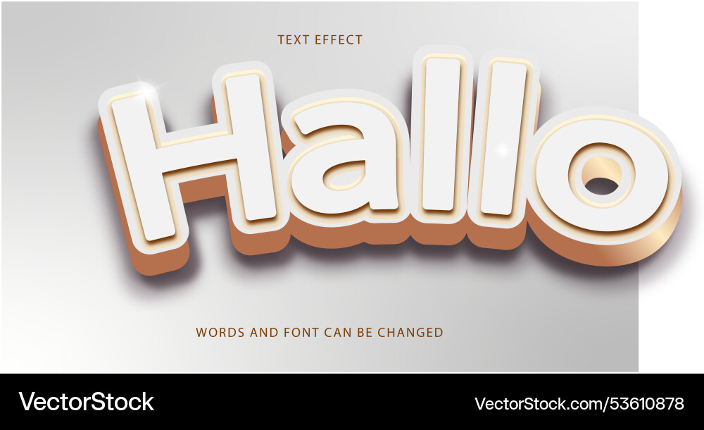 Hallo text effect editable eps Royalty Free Vector Image