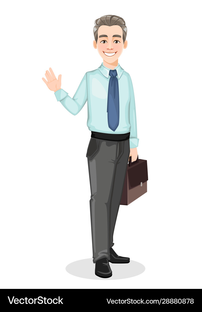 Handsome confident business man Royalty Free Vector Image
