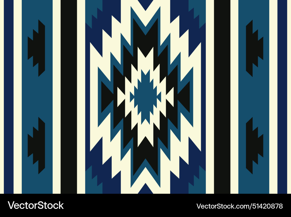 Indigo blue color southwestern stripes pattern Vector Image