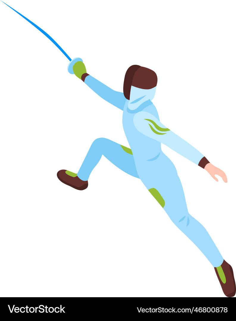 Isometric fencer Royalty Free Vector Image - VectorStock