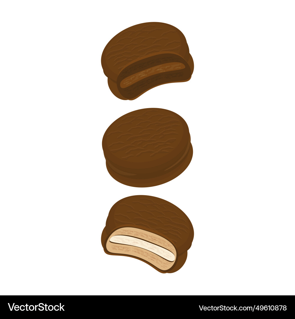 Japanese Choco Pie - Chocolate Dessert Royalty Free Vector