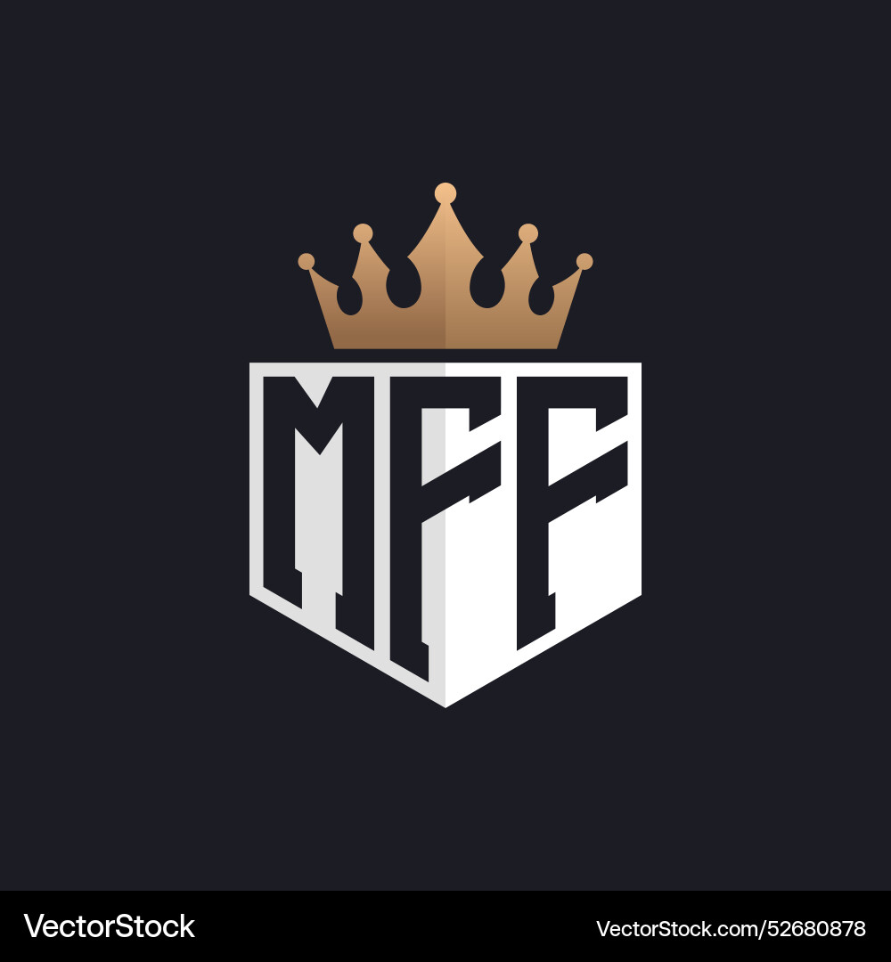 Luxury mff logo with crown elegant initials Vector Image